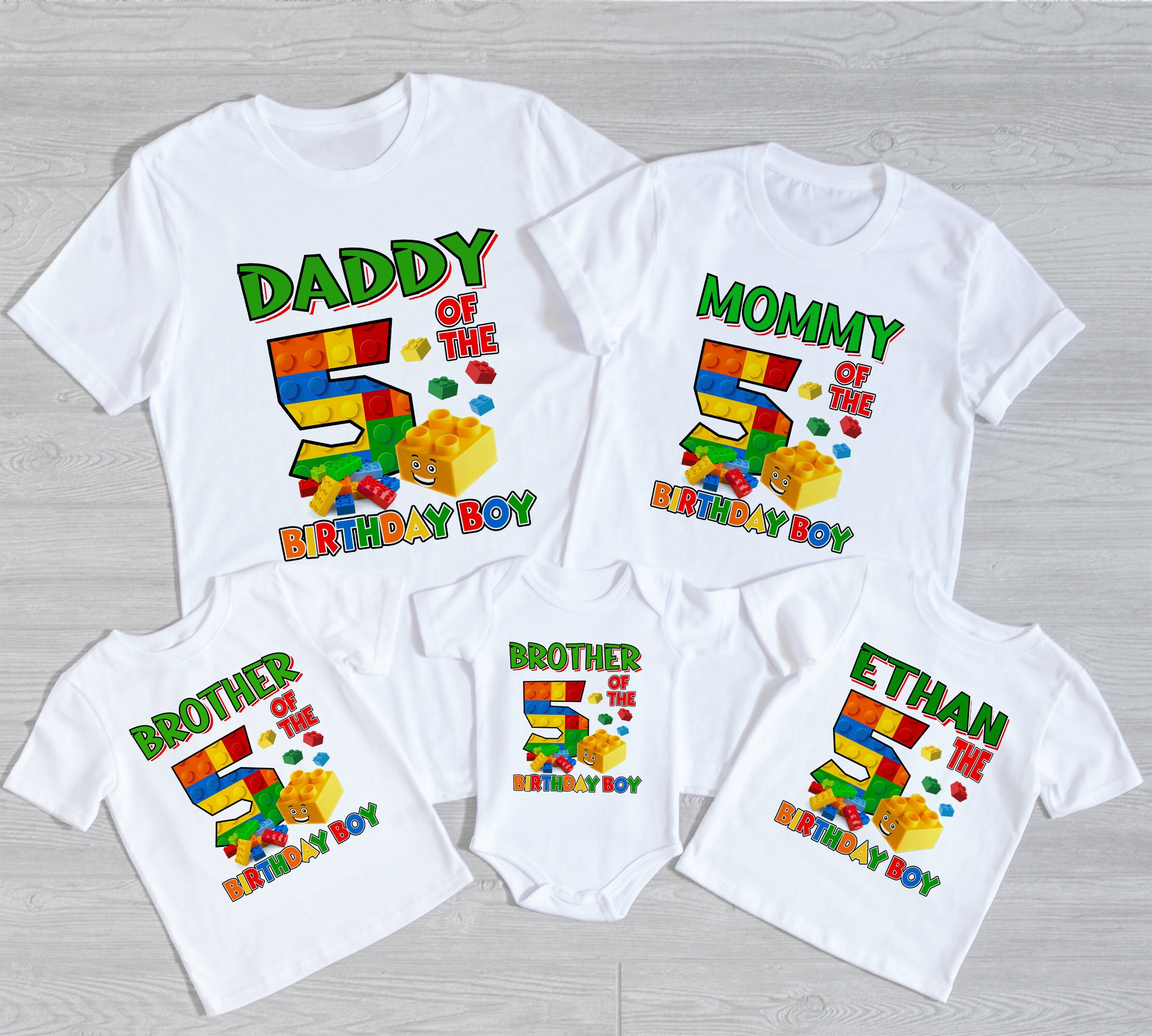 Building Block Birthday Boy Girl Shirt,custom Birthday Buiding Shirt ...