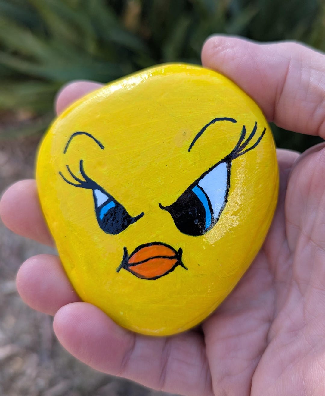 Angry Tweety Painted Tribute Rock - Etsy