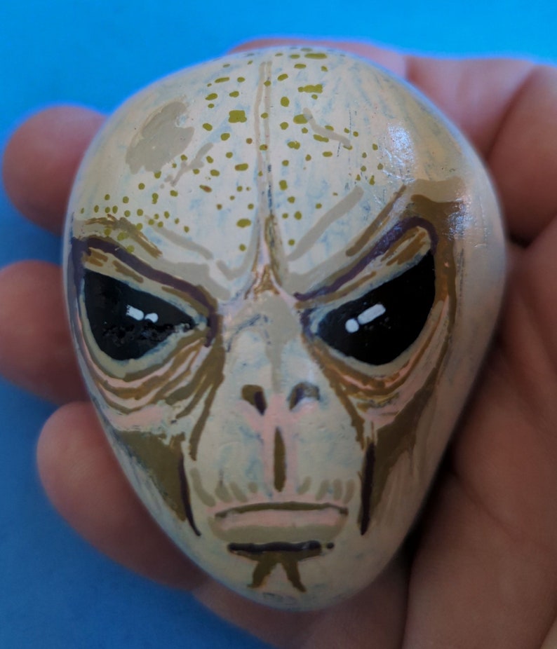 Alien Painted Rock - Etsy
