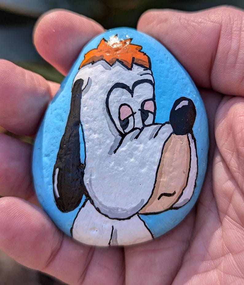 Droopy Painted River Rock - Etsy