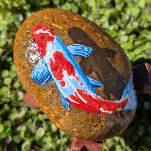 Koi Fish Painted River Rock - Etsy