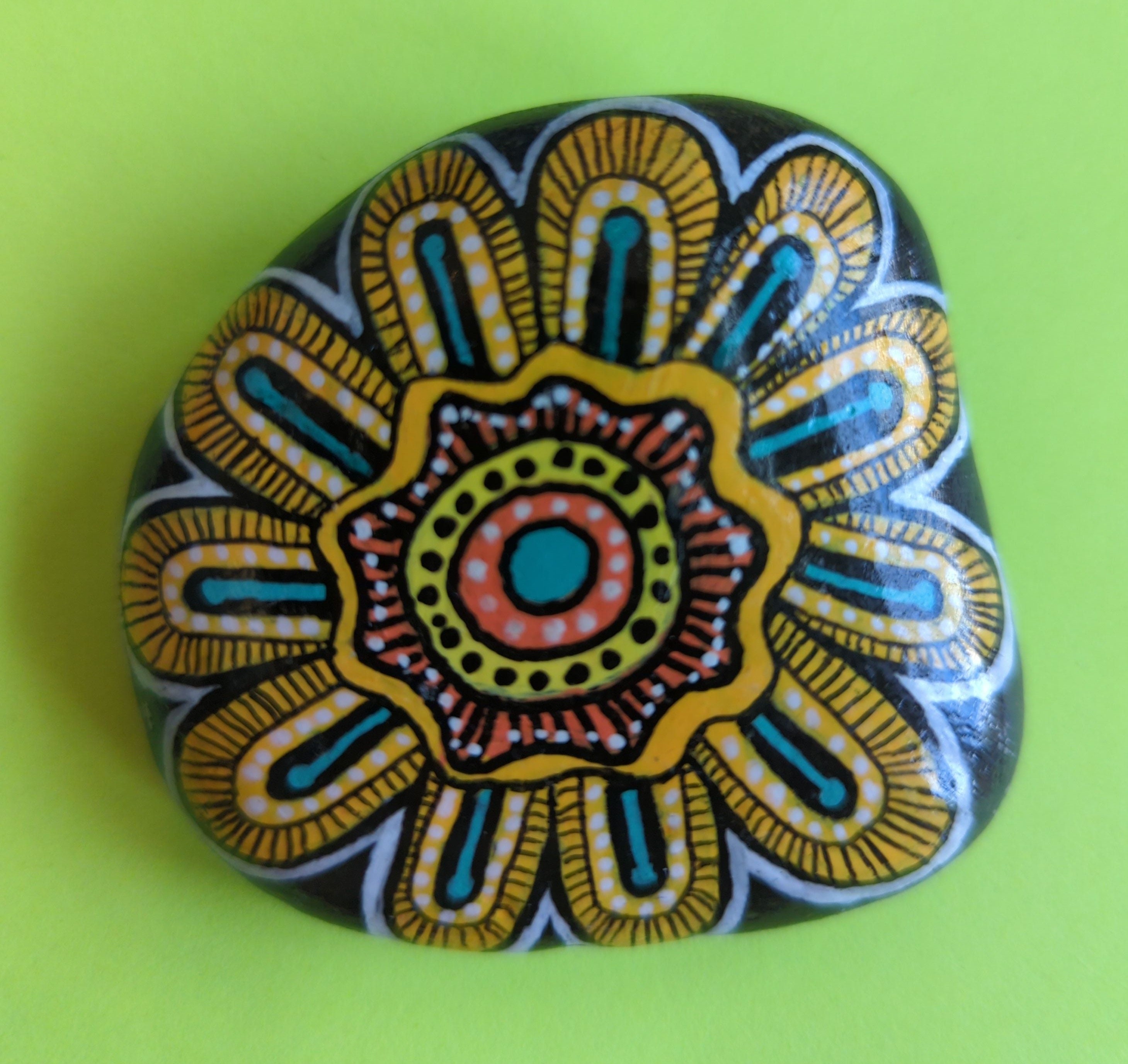 Zentangle Daisy Hand Painted Rock - Etsy