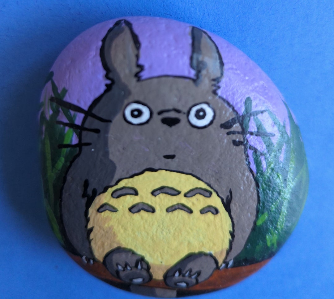 Totoro Painted River Rock - Etsy