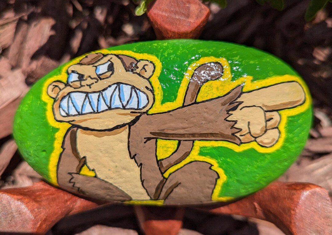 Evil Monkey Painted River Rock - Etsy