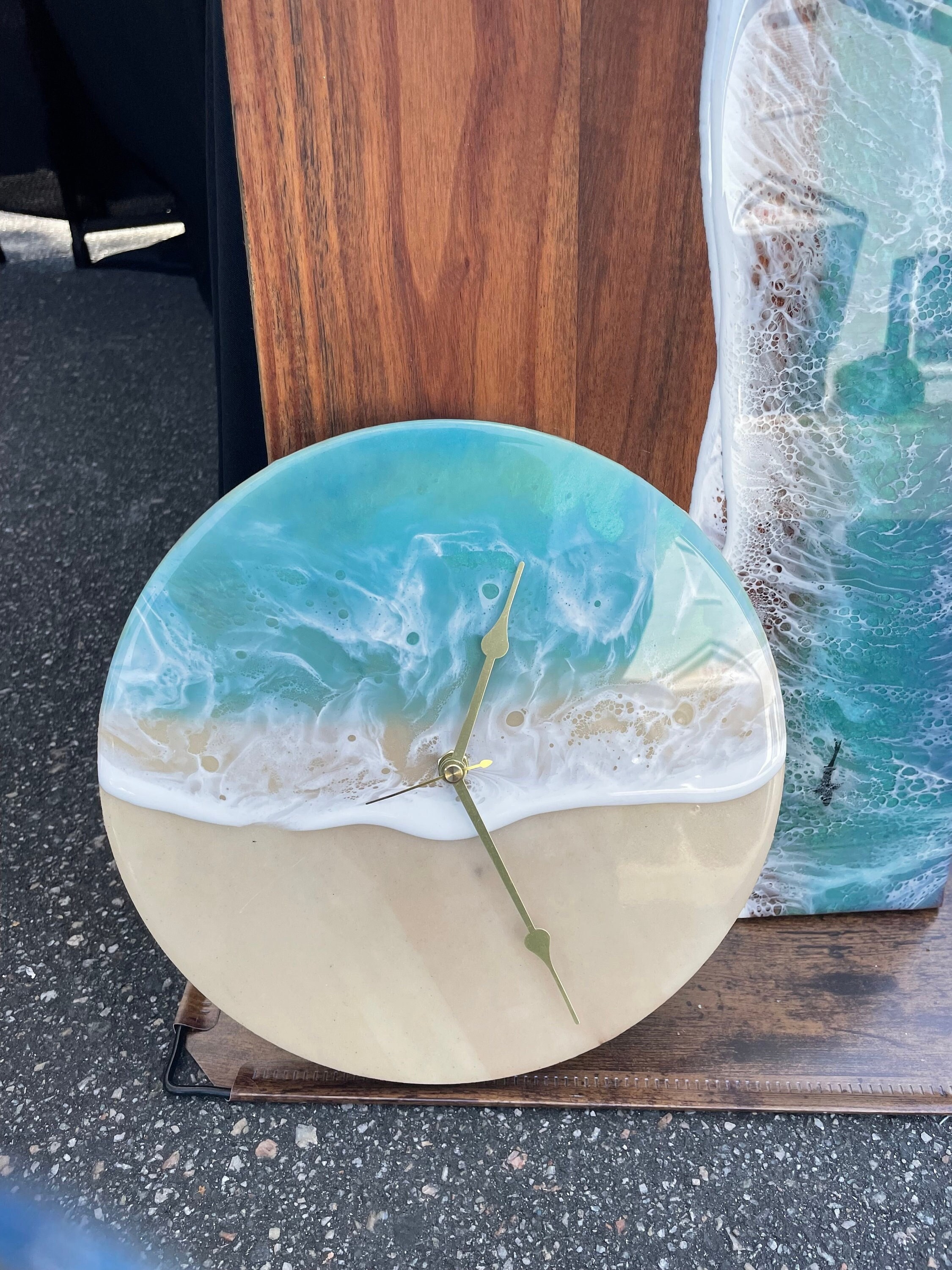 Ocean Resin Art Clock Wedding Gift Medium Resin Wave Clock - Etsy
