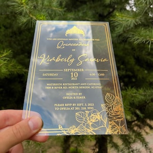 Clear Acrylic Invitation, Acrylic Quinceanera Invitation, Quince ...