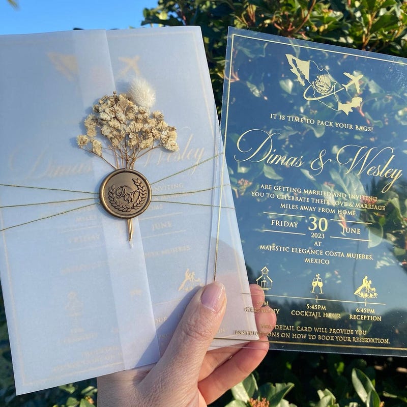 Clear Wedding Invitation - Etsy