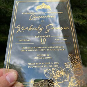 Clear Acrylic Invitation, Acrylic Quinceanera Invitation, Quince ...