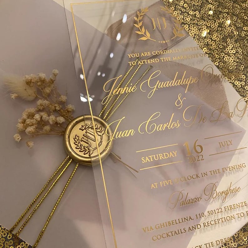 Invitación acrílica, Invitación de boda, Invitación de acrílico ...