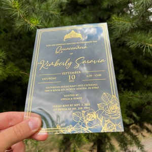 Clear Acrylic Invitation, Acrylic Quinceanera Invitation, Quince ...