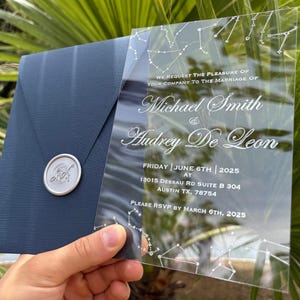 Star Cluster Themed Invitation, Starry Night Invitation, Acrylic ...