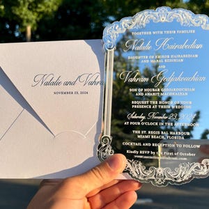 Silver Mirrored Invitation, Mirrored Wedding Invitation, Silver Mirror ...