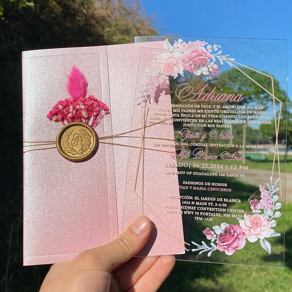 Acrylic Invitation Quinceanera - Etsy