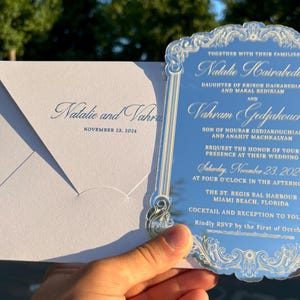 Silver Mirrored Invitation, Mirrored Wedding Invitation, Silver Mirror ...