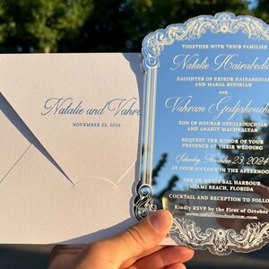 Silver Mirrored Invitation, Mirrored Wedding Invitation, Silver Mirror ...