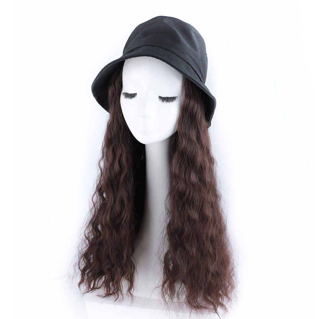 Hat Wig One Female Wig Female Long Hair Natural Fashion Long - Etsy