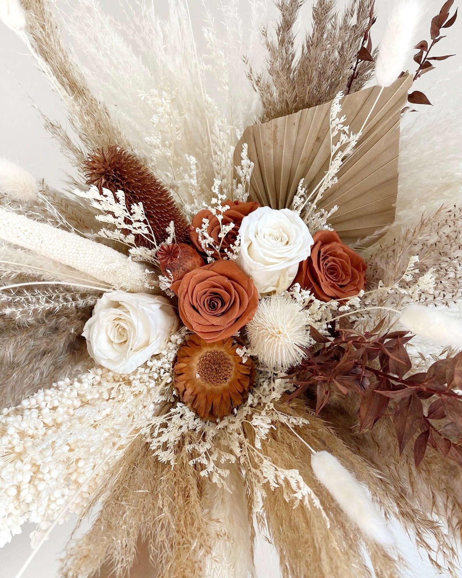Rust Pampas Grass Bridal Bouquet Fall Wedding Bouquet Boho Etsy