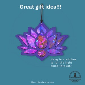 Lotus Flower Suncatcher, Hanging Window Suncatcher, Window Art, Gift ...