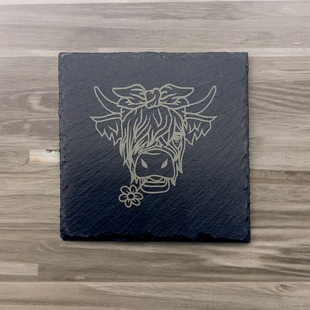 Highland Cow Coaster, Highland Cow Home Decor, Highland Cow Gifts, Cow ...