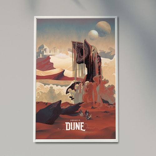 Dune Poster Original Fan Art Arrakis Desert Planet - Etsy