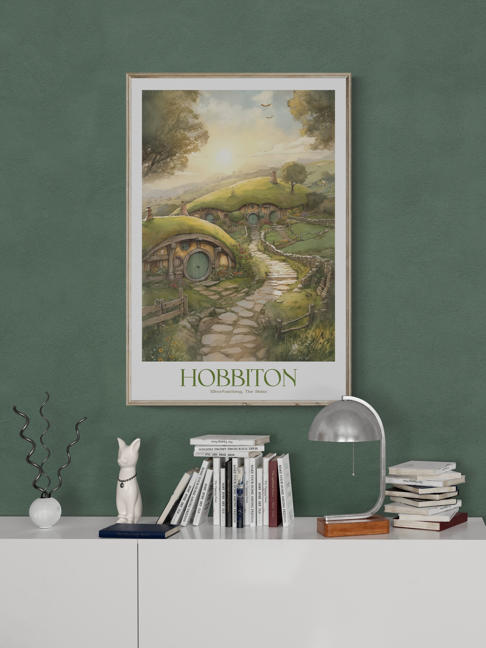 Hobbiton, The Shire Poster, Lord of the Rings Travel Poster sold by ...
