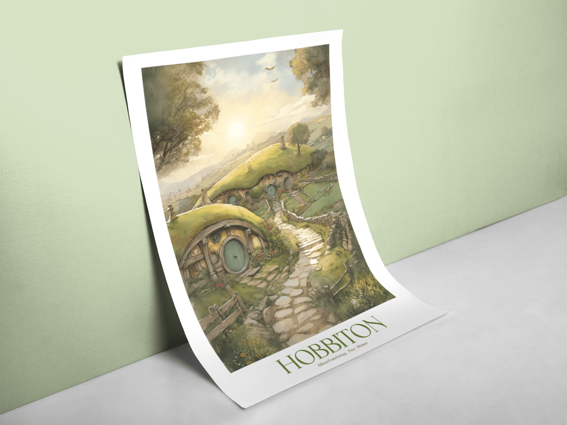 Hobbiton, The Shire Poster, Lord of the Rings Travel Poster sold by ...