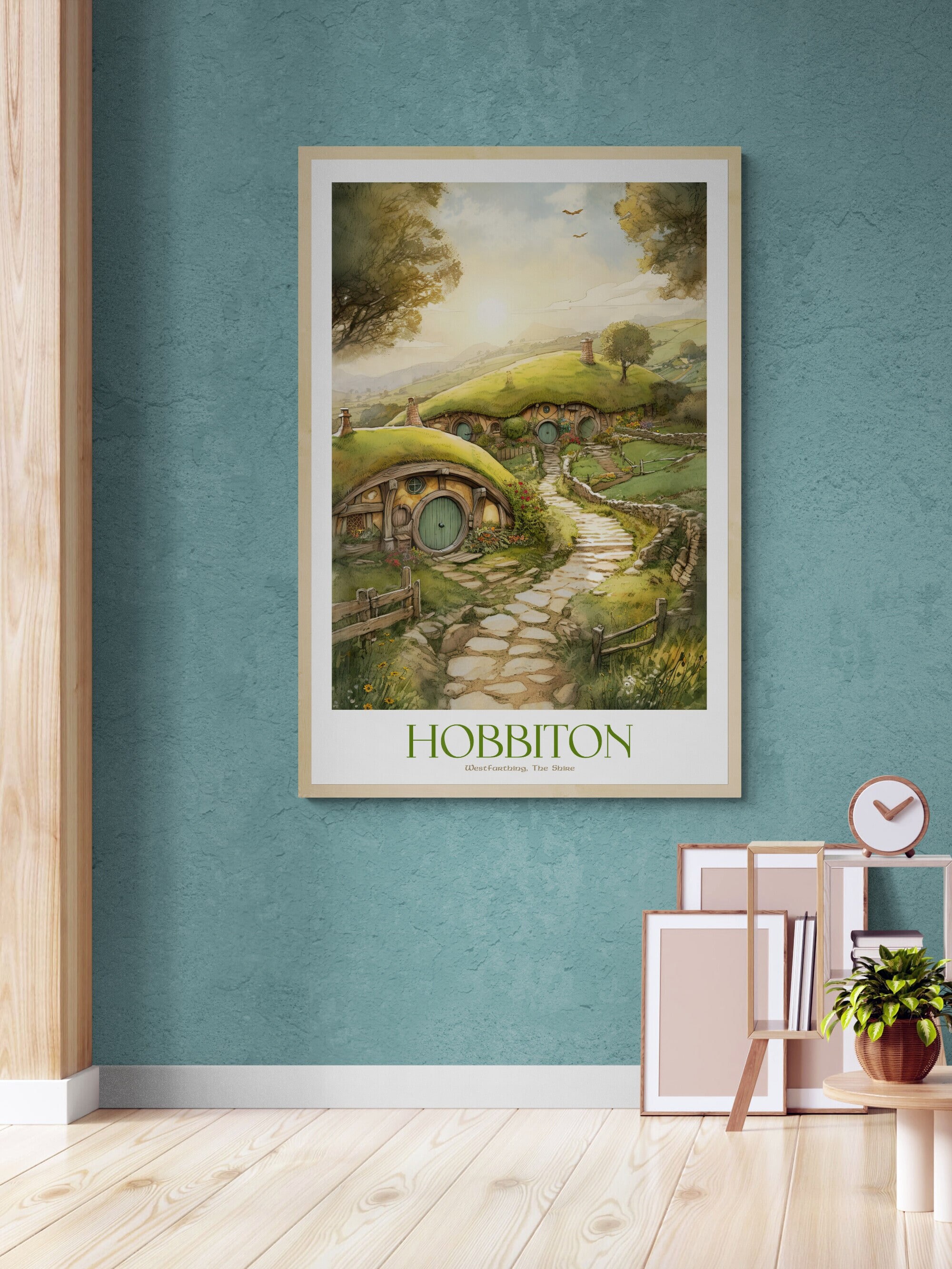 Hobbiton, The Shire Poster, Lord of the Rings Travel Poster sold by German egg Midday | SKU ...
