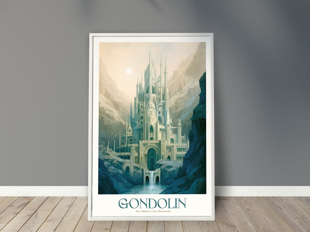 Gondolin Poster, the Hidden City of Beleriand, Lord of the Rings Travel ...