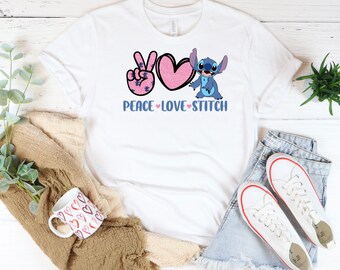 Stitch Peace Love Svg - Etsy