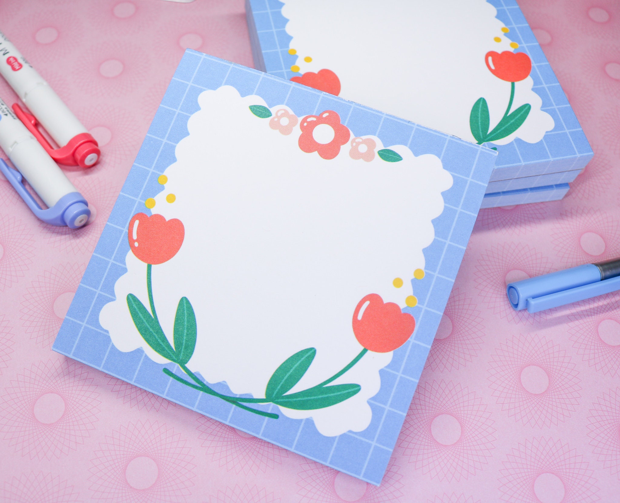 Cute Flower Notepads (4x4in) | 50 Sheets - Etsy