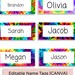 Editable Tie Dye School Classroom Name Tags, Rainbow, Editable ...