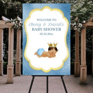 Editable Baby Shower Sign, Baby Shower Welcome Sign, Royal Prince ...