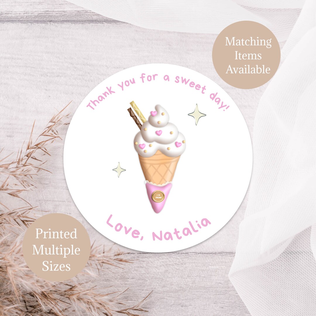 Ice Cream Party Labels Ice Cream Party Stickers Sweet - Etsy
