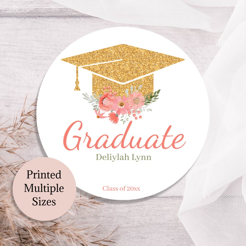 Custom Graduation Labels Round Labels Graduation Party Favor - Etsy