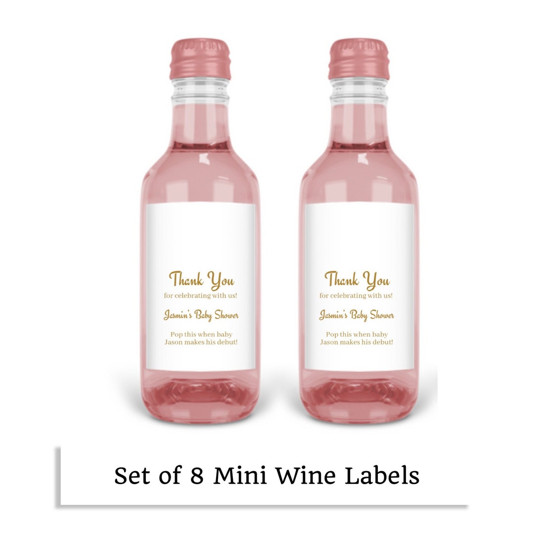 Set of 8 Custom Mini Wine Bottle Labels, Custom Mini Wine Bottle Labels ...