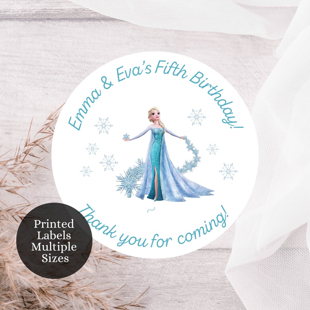 Customized Elsa Birthday Stickers, Party Favor Stickers, Frozen Elsa ...