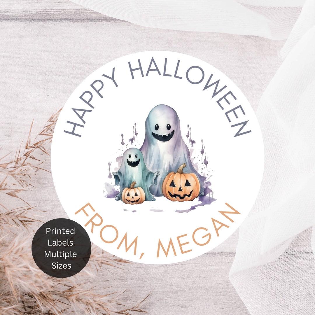 Custom Halloween Stickers, Halloween Party Favor Stickers, Ghosts ...