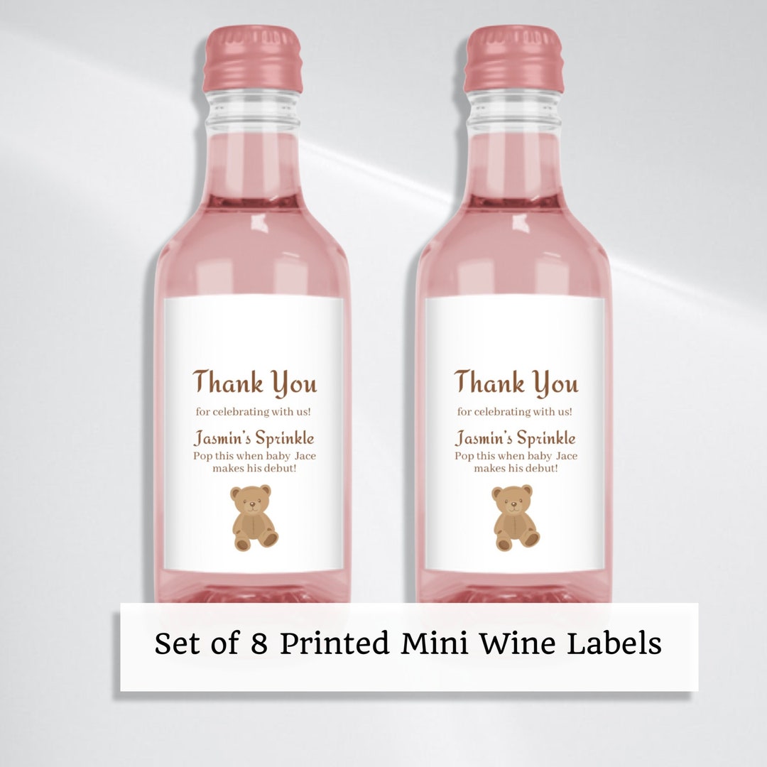 Set of 8 Custom Mini Wine Bottle Labels, Custom Mini Wine Bottle Labels ...