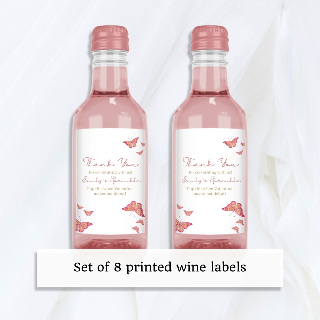 Set of 8 Custom Mini Wine Bottle Labels, Custom Mini Wine Bottle Labels ...