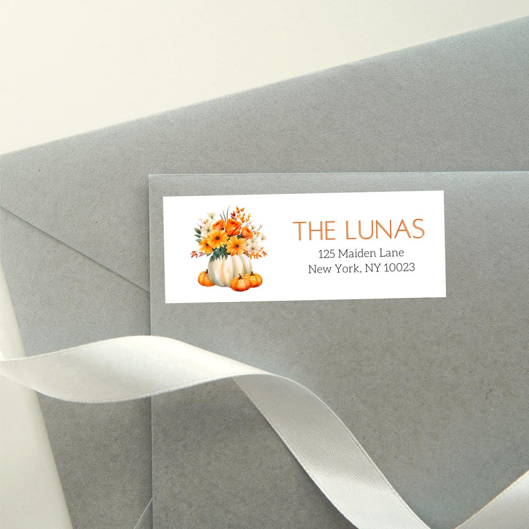 Set of 30 Custom Thanksgiving Return Address Labels, Holiday Address ...