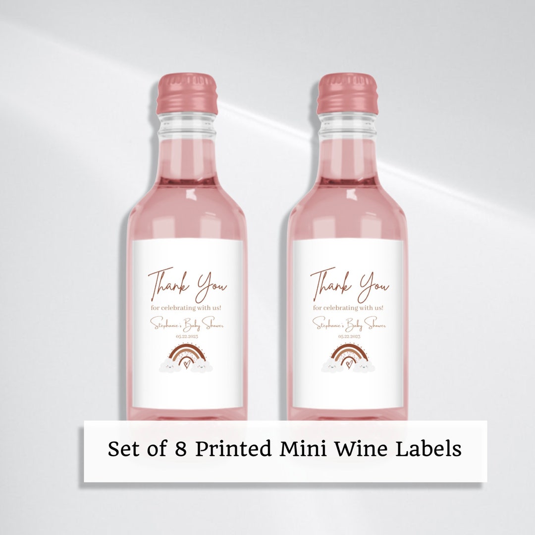 Set of 8 Custom Mini Wine Bottle Labels, Custom Mini Wine Bottle Labels ...