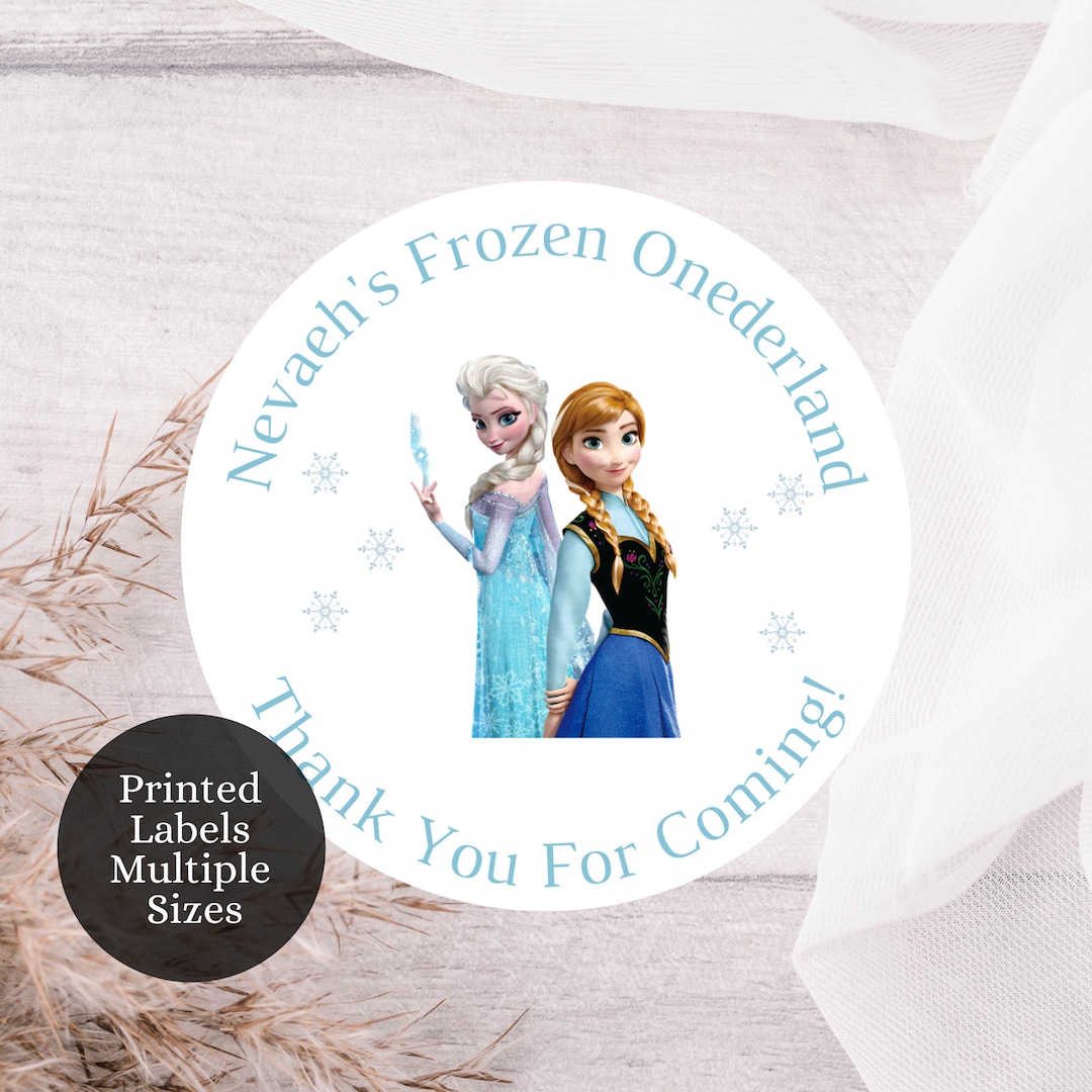 Customized Elsa Birthday Stickers, Party Favor Stickers, Printed ...