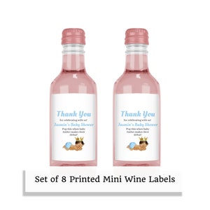 Set of 8 Custom Mini Wine Bottle Labels Custom Mini Wine - Etsy