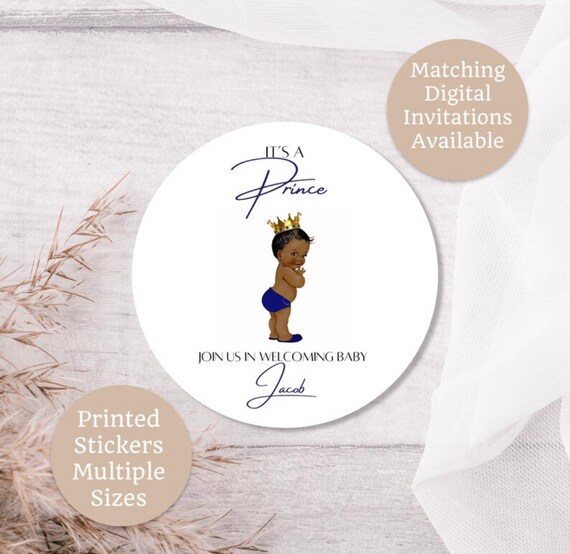 Its a Prince Baby Shower Labels Custom Baby Shower Stickers - Etsy