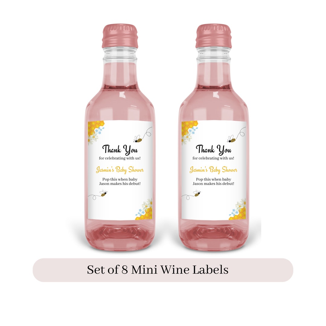 Set of 8 Custom Mini Wine Bottle Labels, Custom Mini Wine Bottle Labels ...