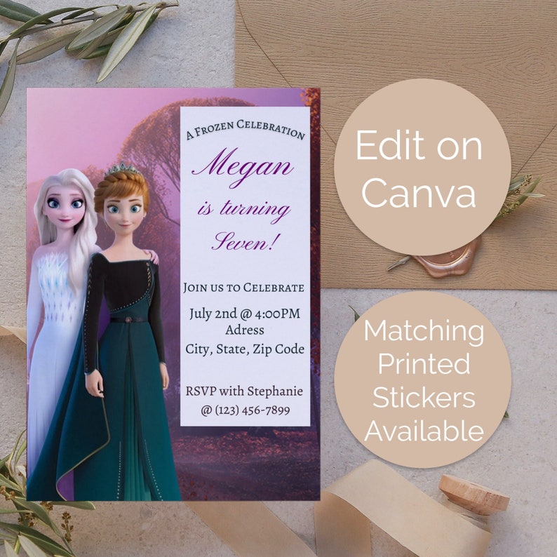 Editable Frozen 2 Invitation Frozen 2 Frozen 2 Birthday Etsy