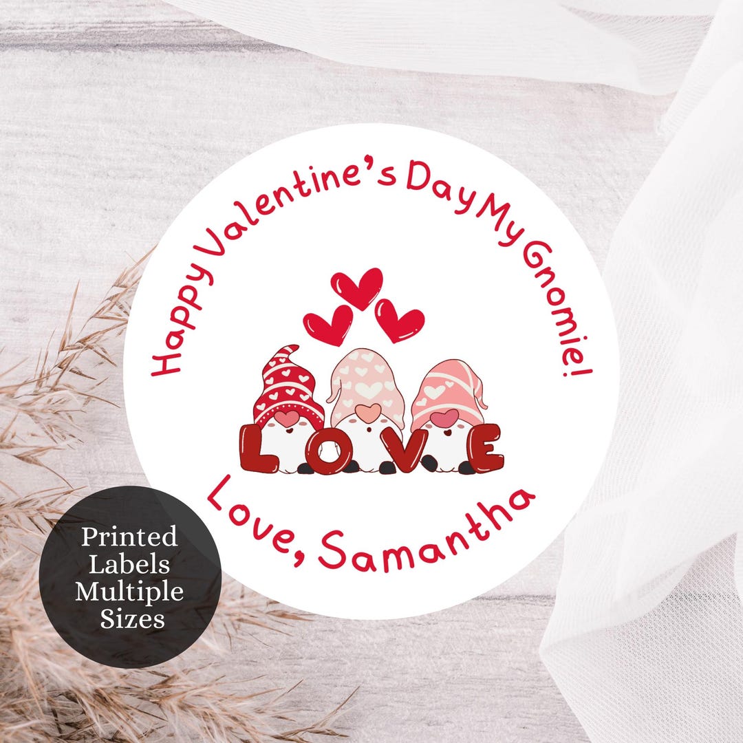 Custom Printed Valentine's Day Round Labels, Happy Valentine's Day My ...