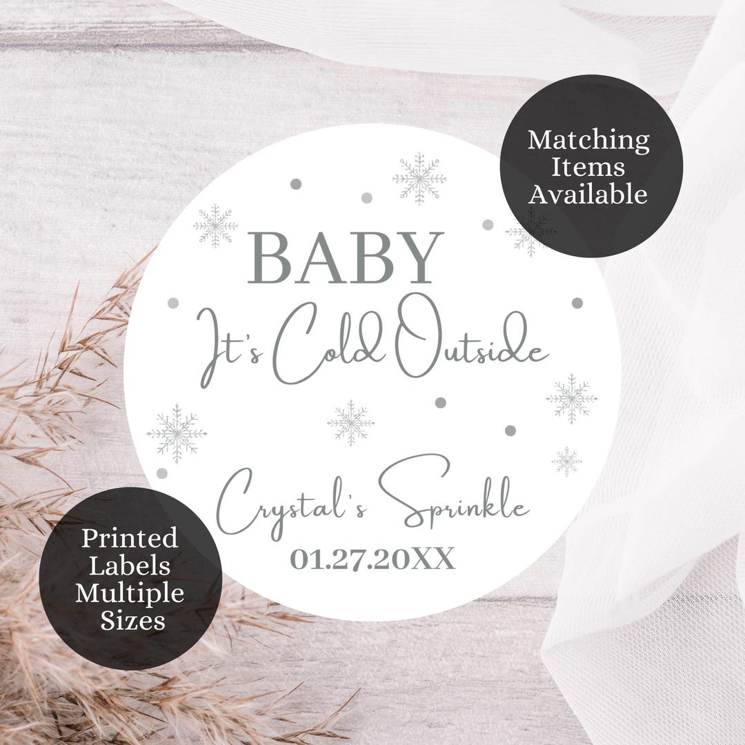 Baby It’s Cold Outside Baby Shower Labels, Baby It’s Cold Outside ...