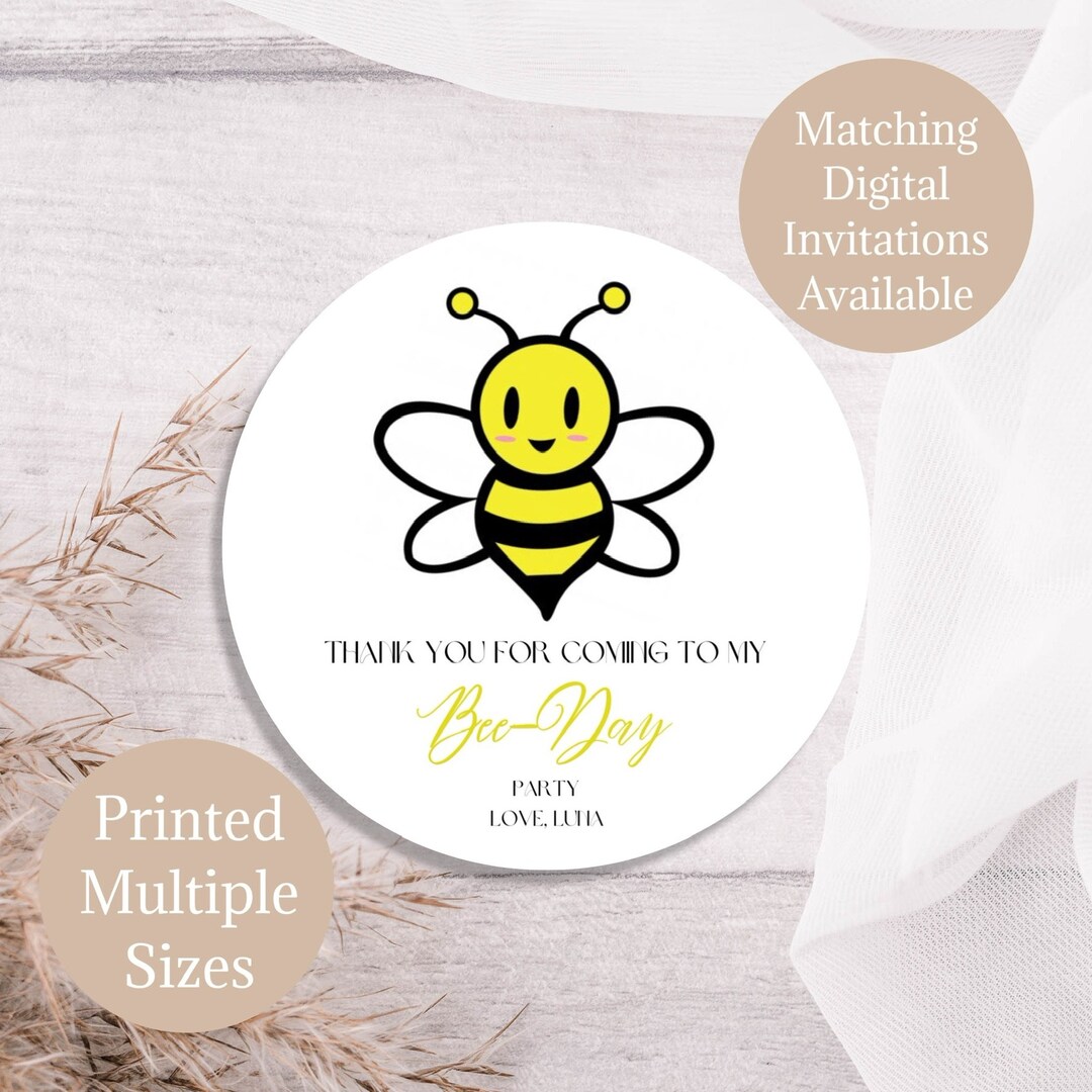 Custom Bumblebee Birthday Stickers Bee Birthday Party Labels - Etsy