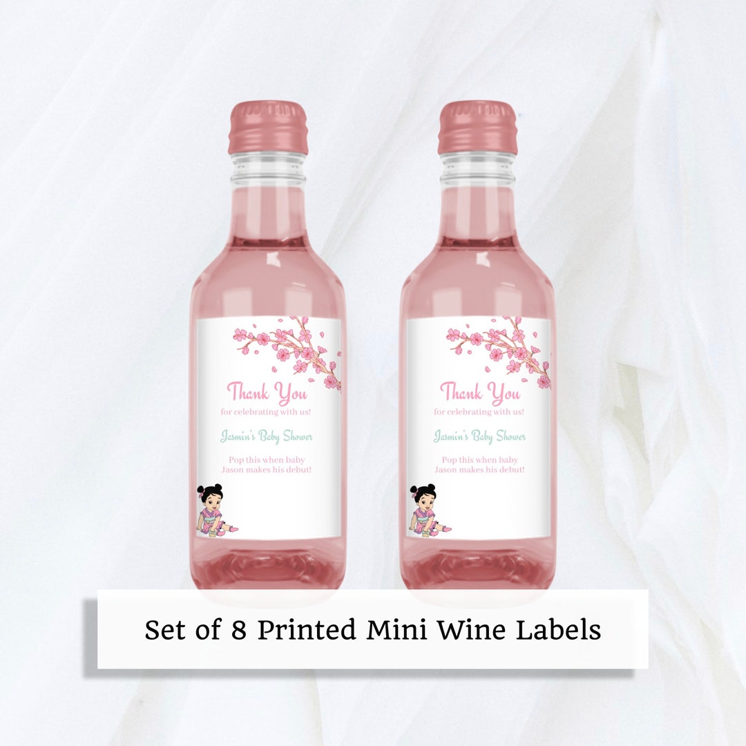 Set of 8 Custom Mini Wine Bottle Labels Custom Mini Wine - Etsy